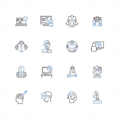 Web Development Line Icons Collection. HTML, CSS, JavaScript, Frameworks, Responsive, Backend ...