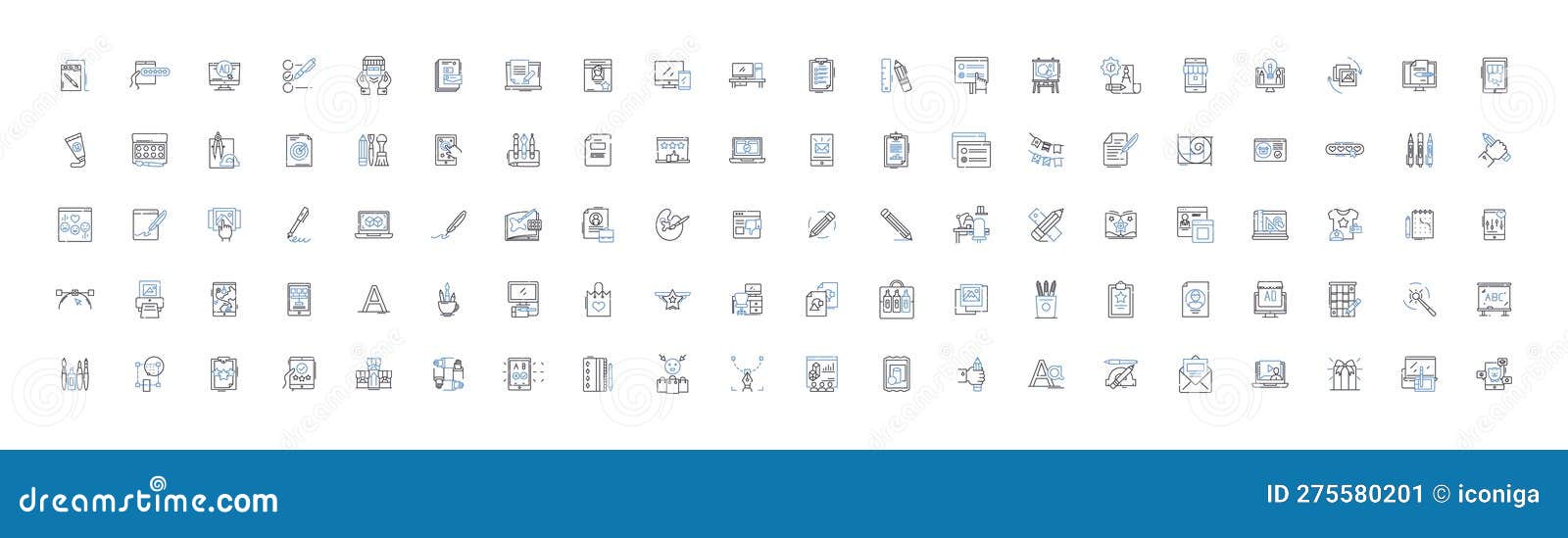 Web Development Line Icons Collection Html Css Javascript Php Python Ruby Java Vector And