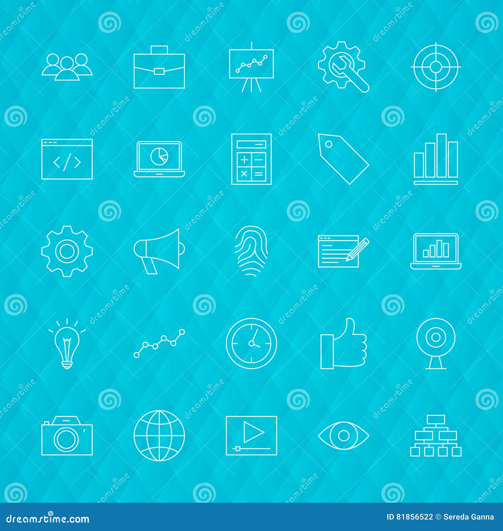 Web Development Line Icons editorial photography. Illustration of ...