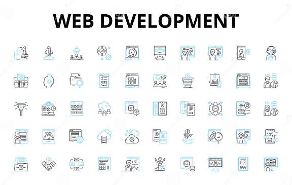Web Development Linear Icons Set Html Css Javascript Php Python 1074