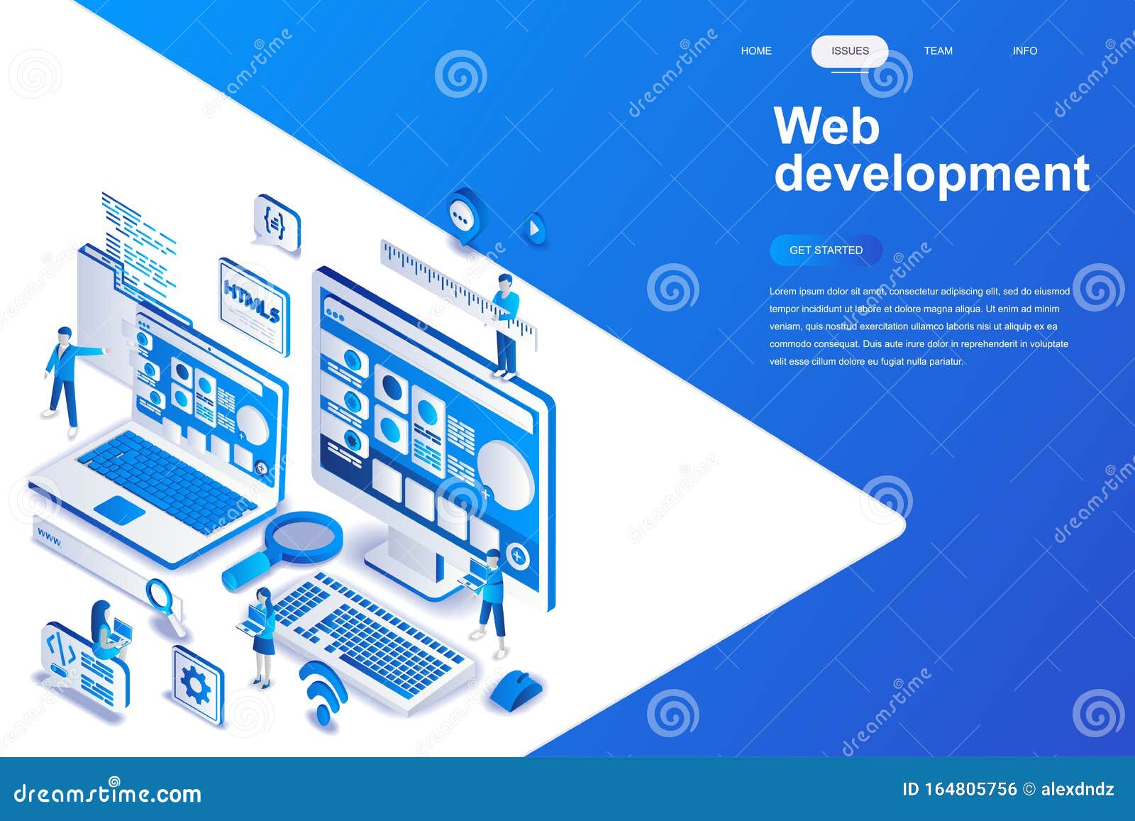 Web Development Modern Flat Design Isometric Concept. Developer and ...
