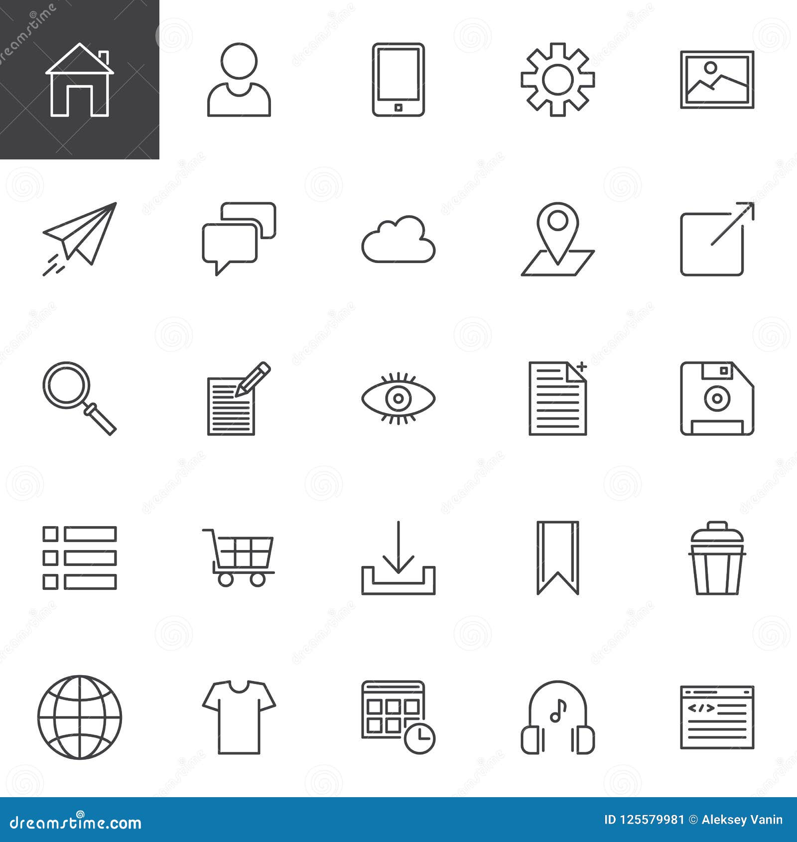 Web Development Outline Icons Set Stock Vector - Illustration of ...