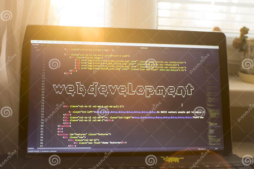 Web Development Phrase ASCII Art Inside HTML Code. Web Developer ...