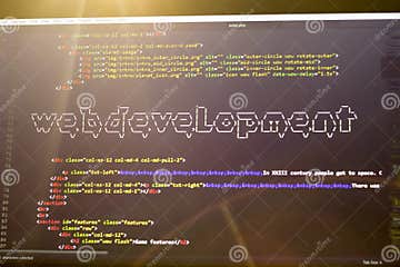 Web Development Phrase ASCII Art Inside Real HTML Code Stock Image ...
