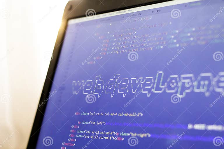 Web Development Phrase ASCII Art Inside Real HTML Code Stock Image - Image of code, internet ...
