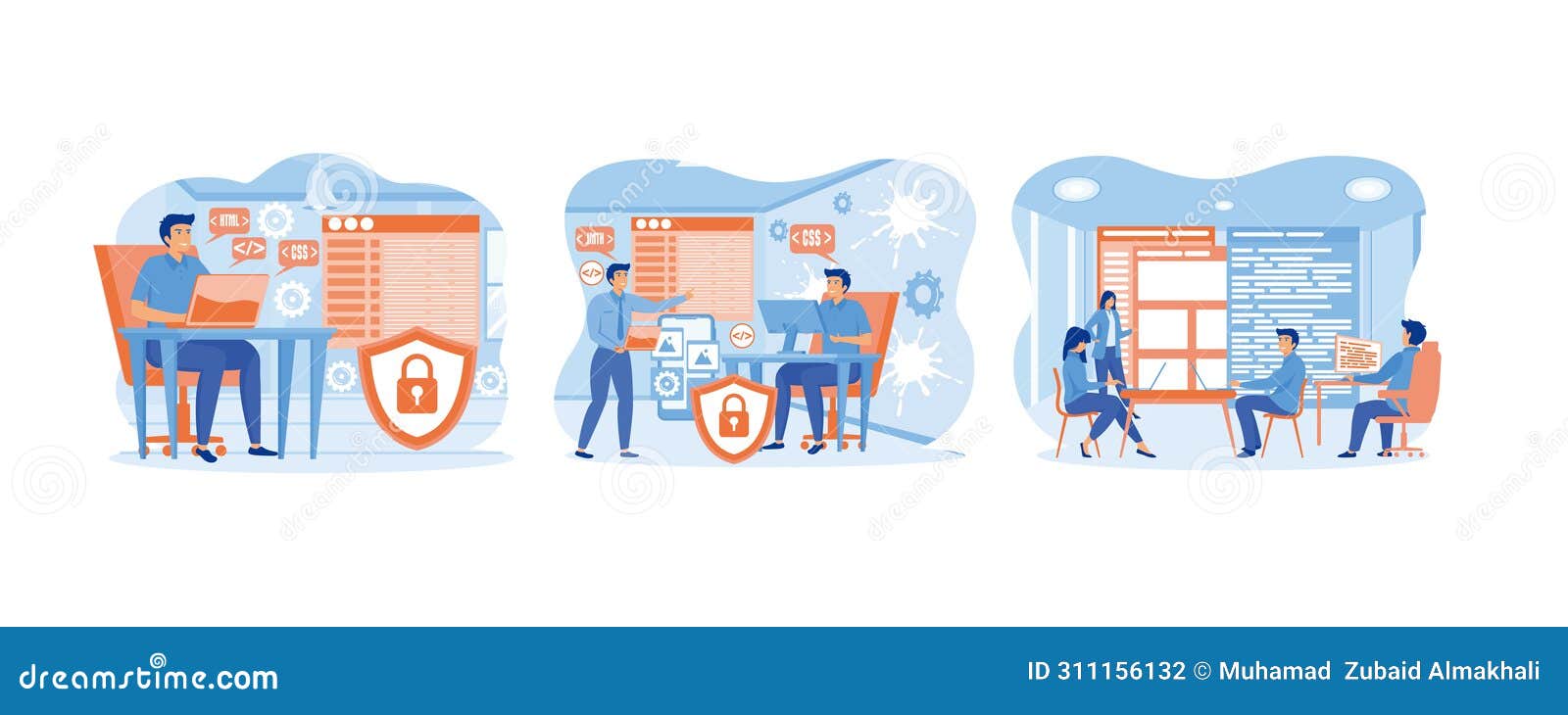 Web Development. Programmer Developing Website, Coding. Developing ...