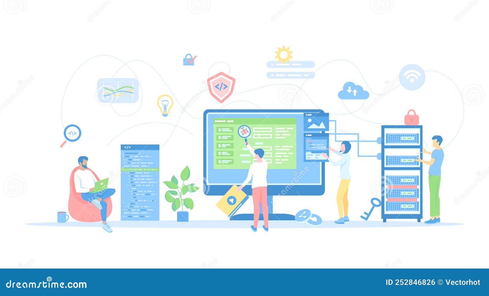 Web Development Programming Coding. Programmers Team are Working on a ...