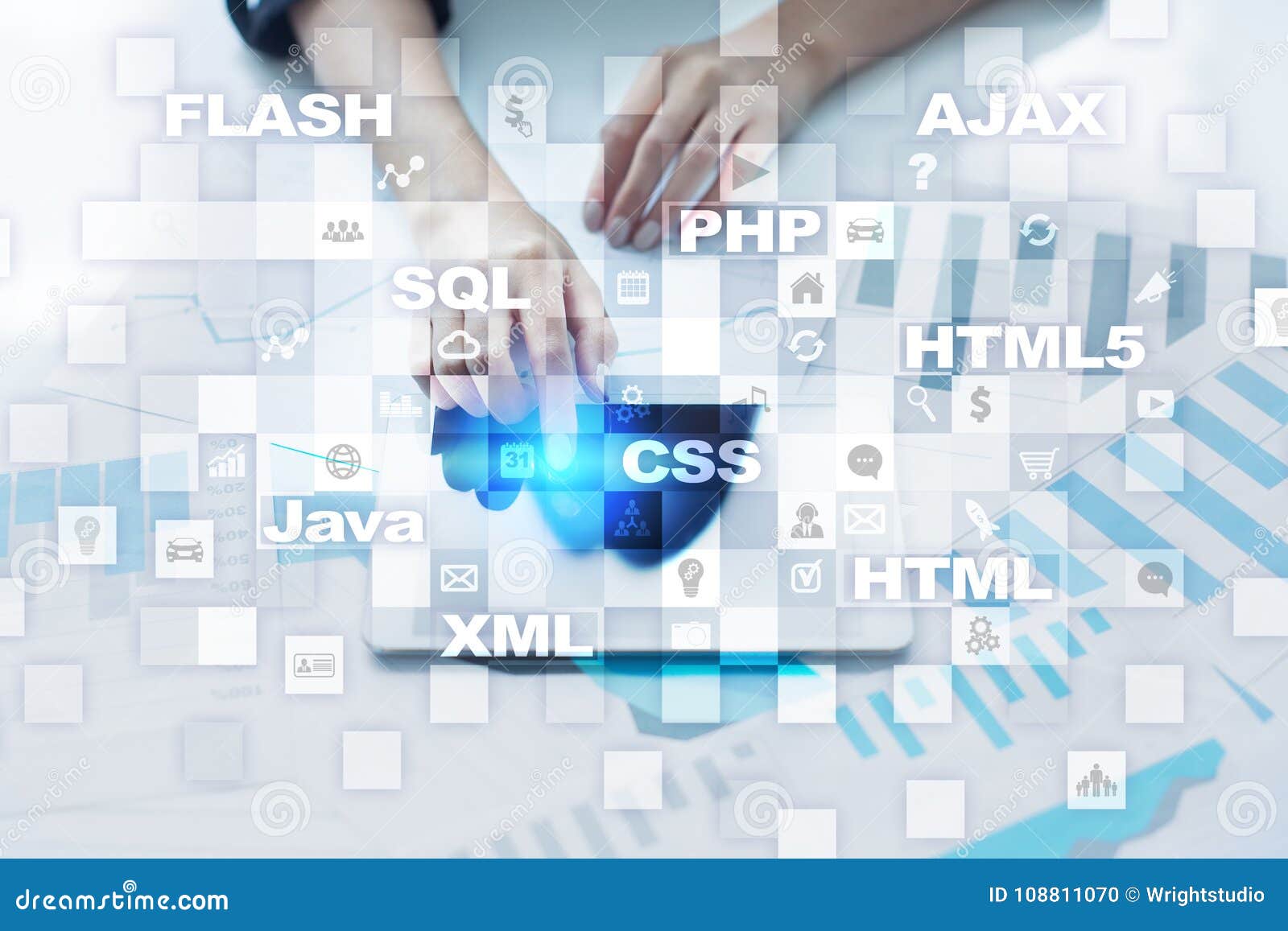 Web Development. Programming. Internet and Technology Concept. Stock Photo - Image of icon ...