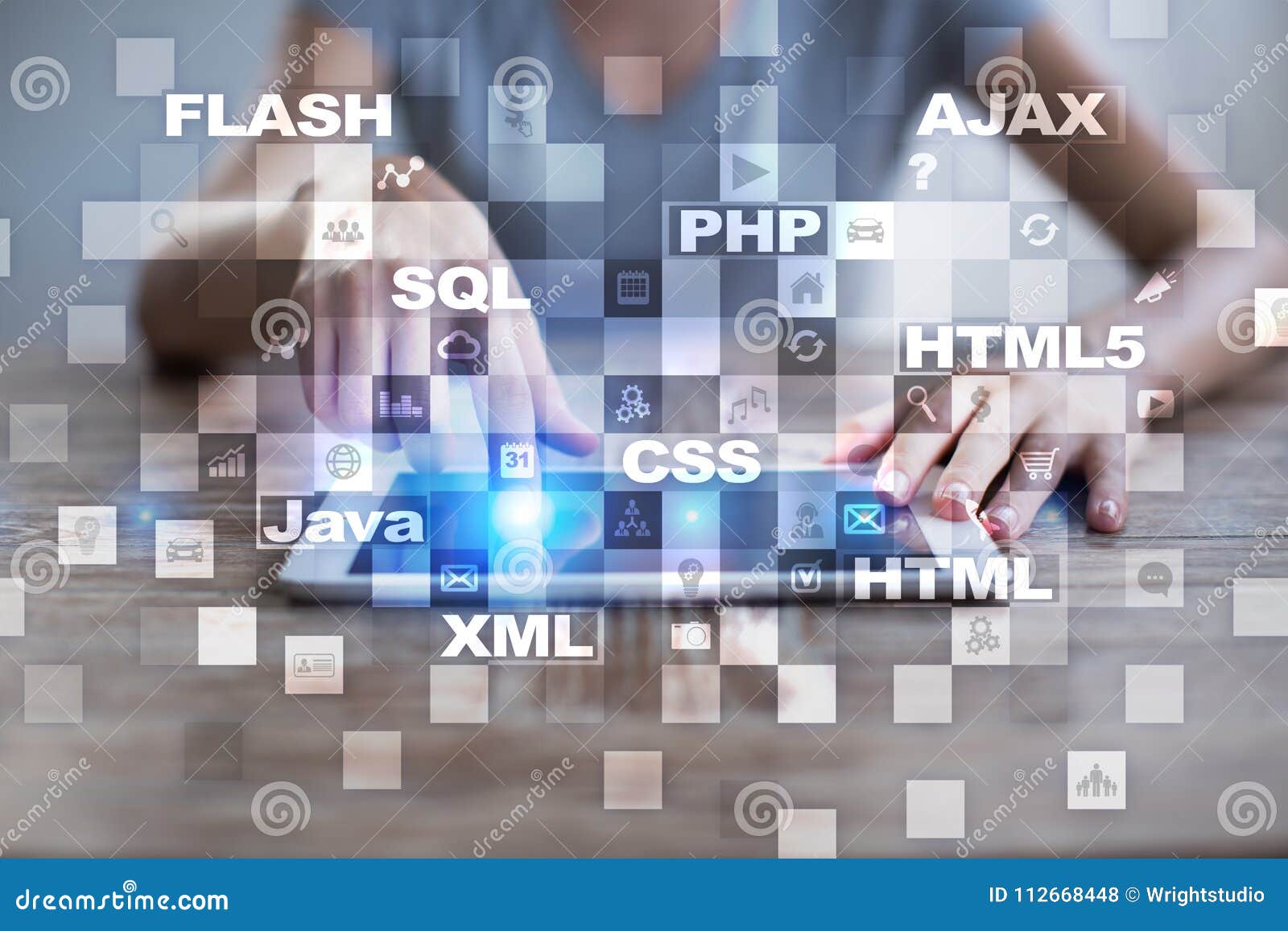 Web Development. Programming. Internet and Technology Concept. Stock Illustration - Illustration ...