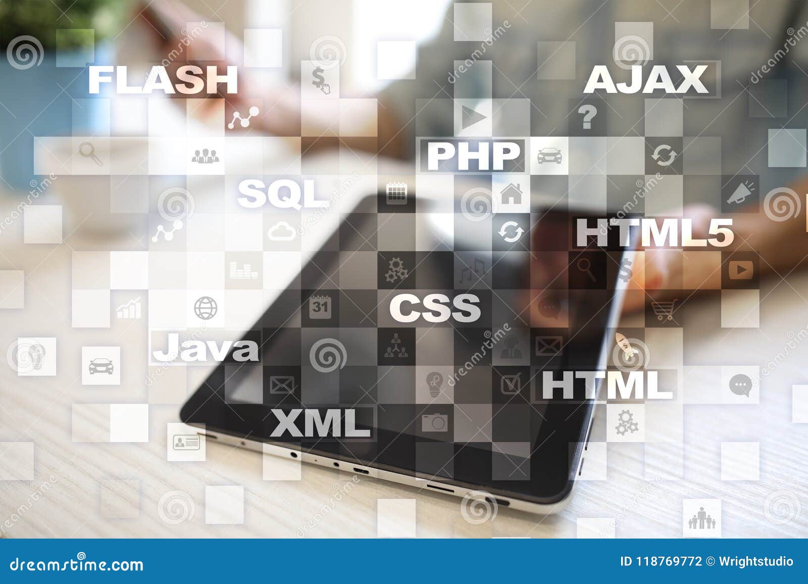 Web Development. Programming. Internet and Technology Concept. Stock Illustration - Illustration ...