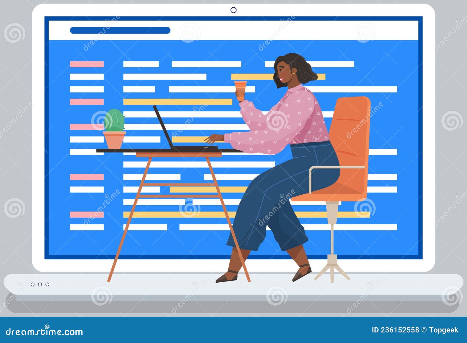 Web Development Programming Languages Programmer Cartoon Character Developing Website Coding