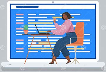 Web Development. Programming Languages. Programmer Cartoon Character ...