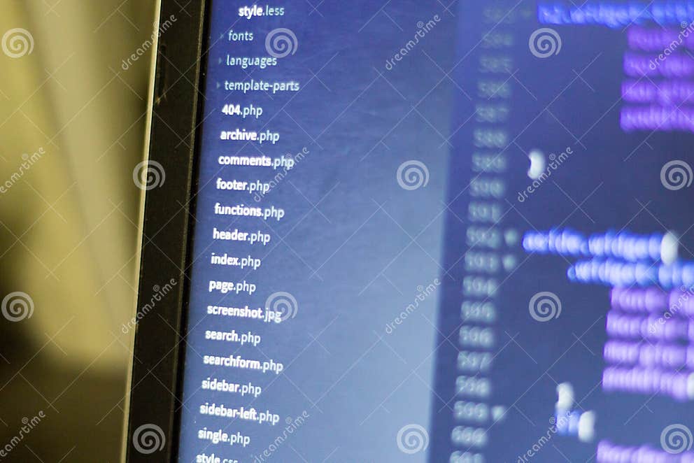 Web Development Project File System. PHP Scripts Dashboard. Stock Image - Image of code, html5 ...