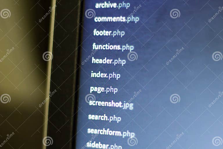 Web Development Project File System. PHP Scripts Dashboard. Stock Image - Image of programming ...
