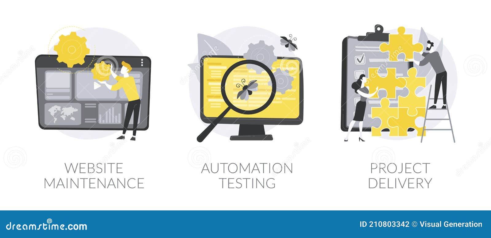 Web Development and Support Abstract Concept Vector Illustrations ...