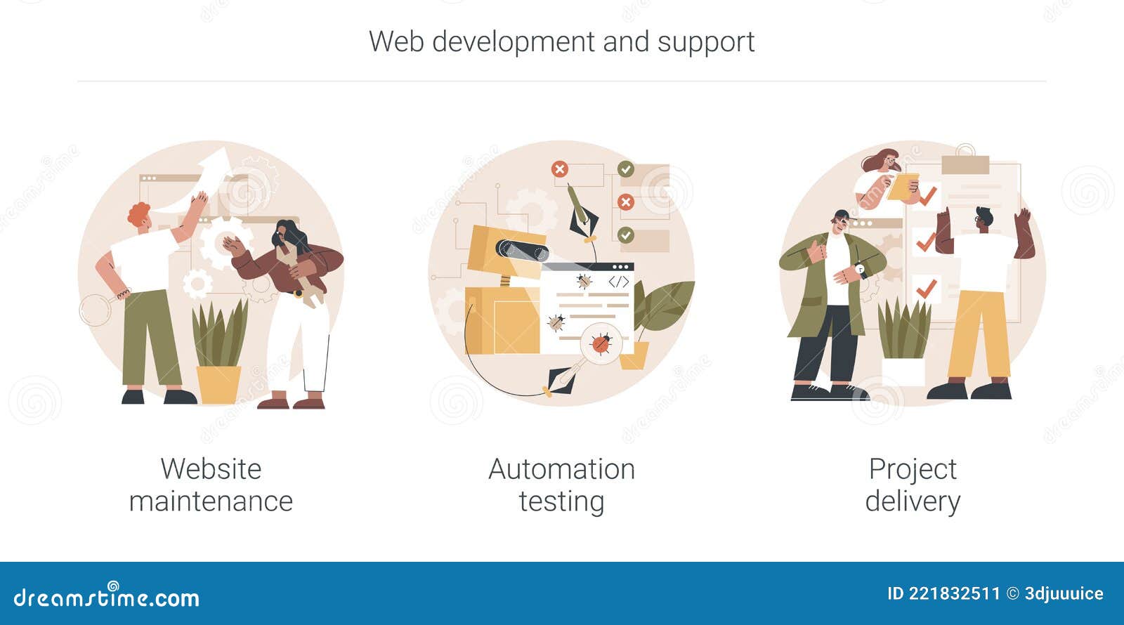 Web Development and Support Abstract Concept Vector Illustrations ...