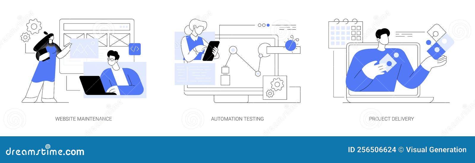 Web Development and Support Abstract Concept Vector Illustrations ...