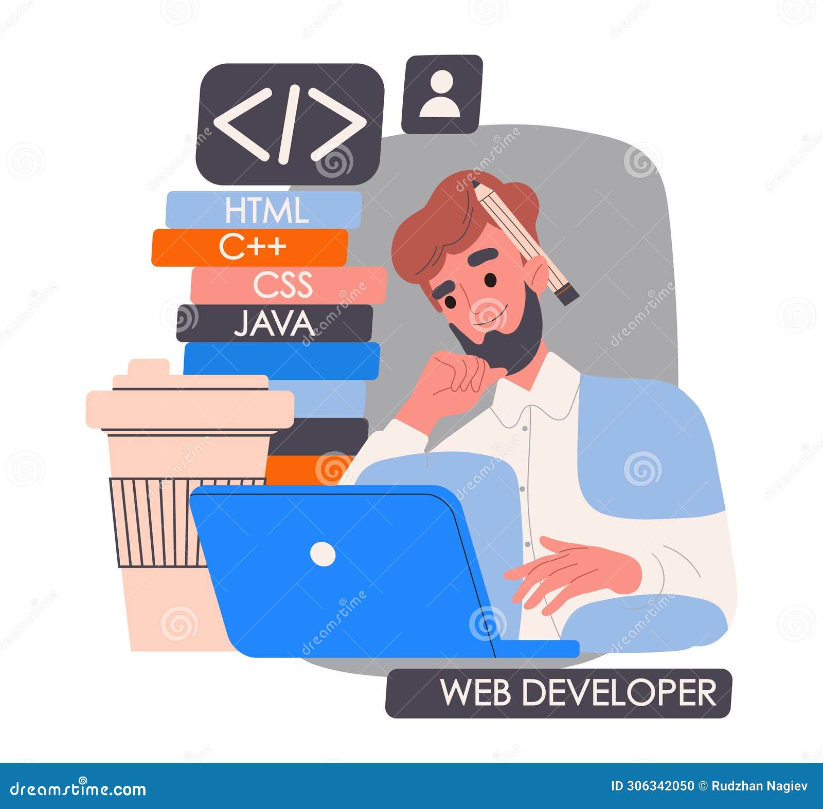 Web Development Team Vector Concept Stock Illustration - Illustration ...