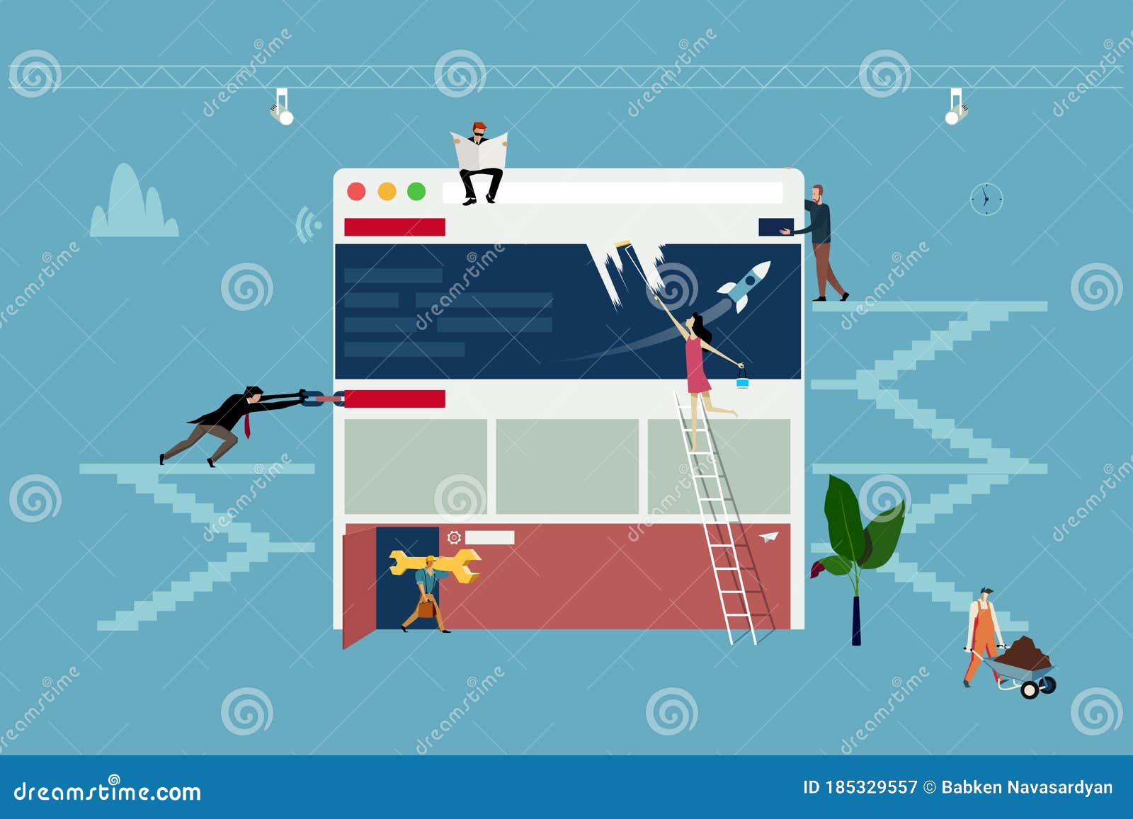 Web Development Team stock vector. Illustration of software - 185329557