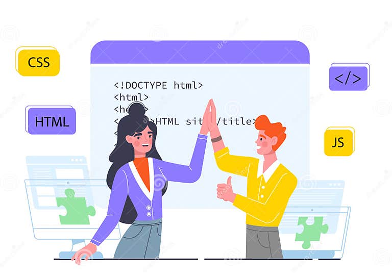 Web Development Teamwork Vector Concept Stock Illustration ...