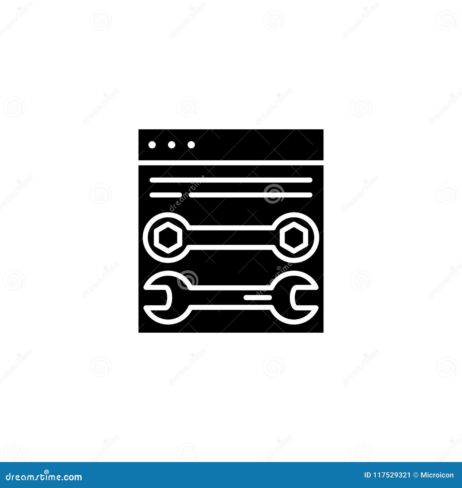 Web Development Tools Black Icon Concept. Web Development Tools Flat ...