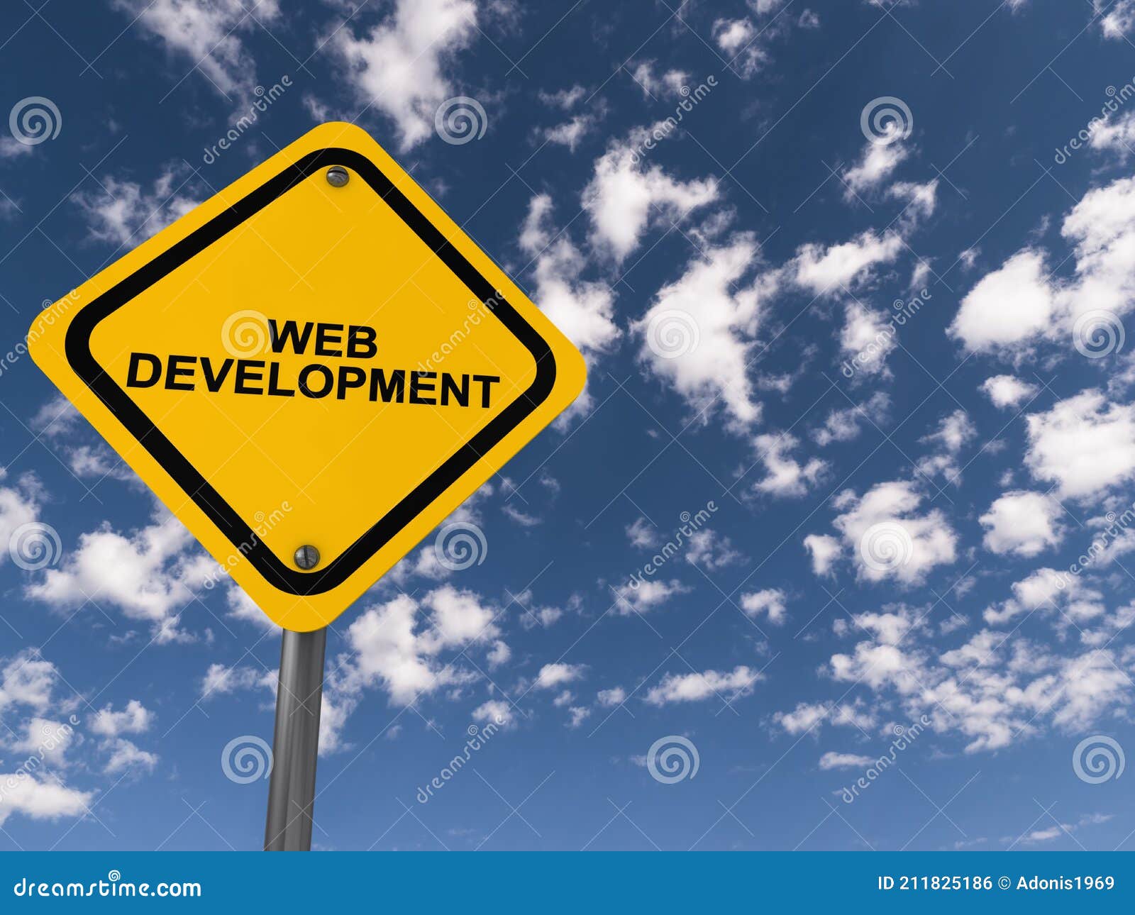Web Development Traffic Sign Stock Photo - Image of metal, global ...