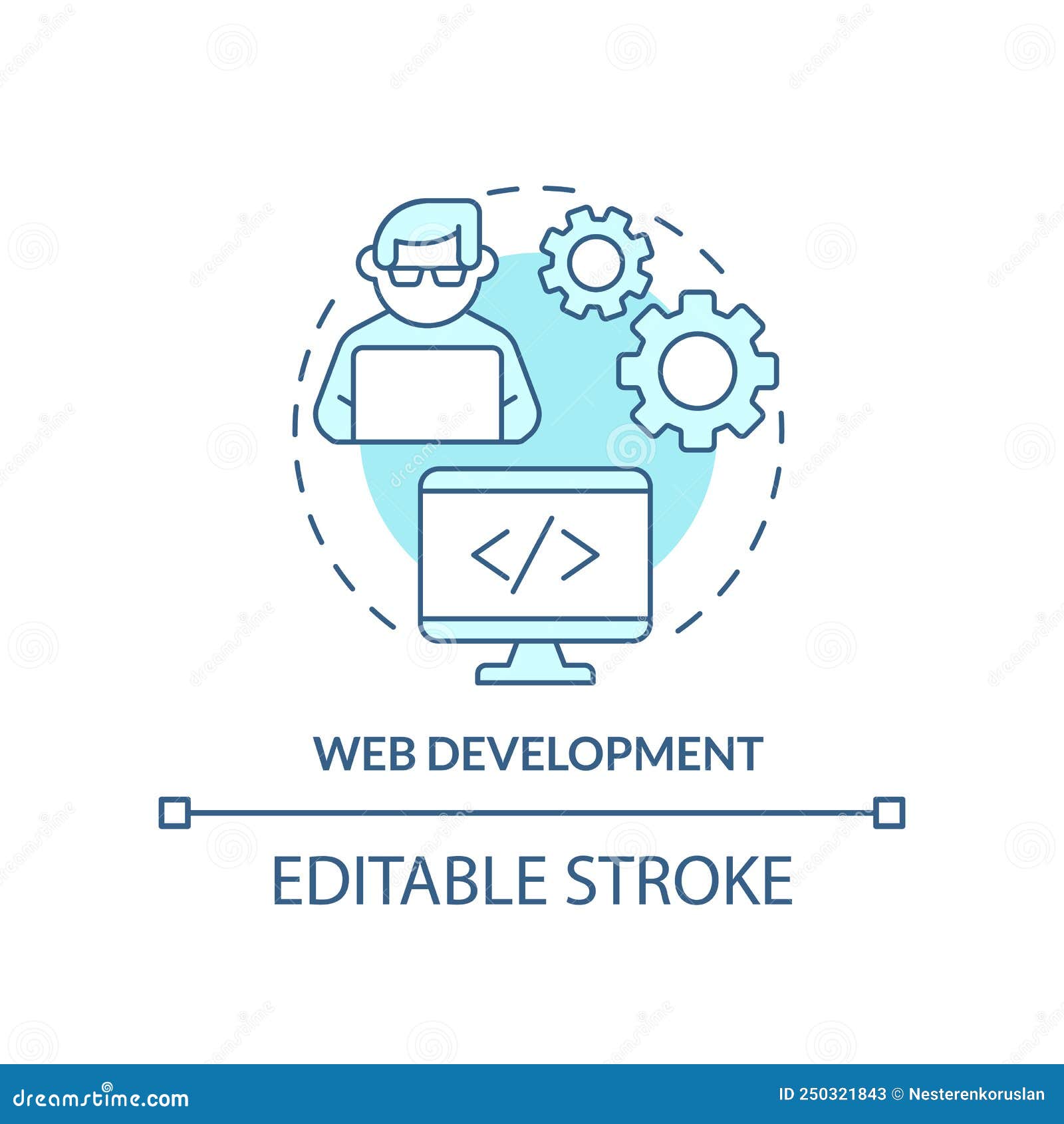 Web Development Turquoise Concept Icon Stock Vector - Illustration of ...