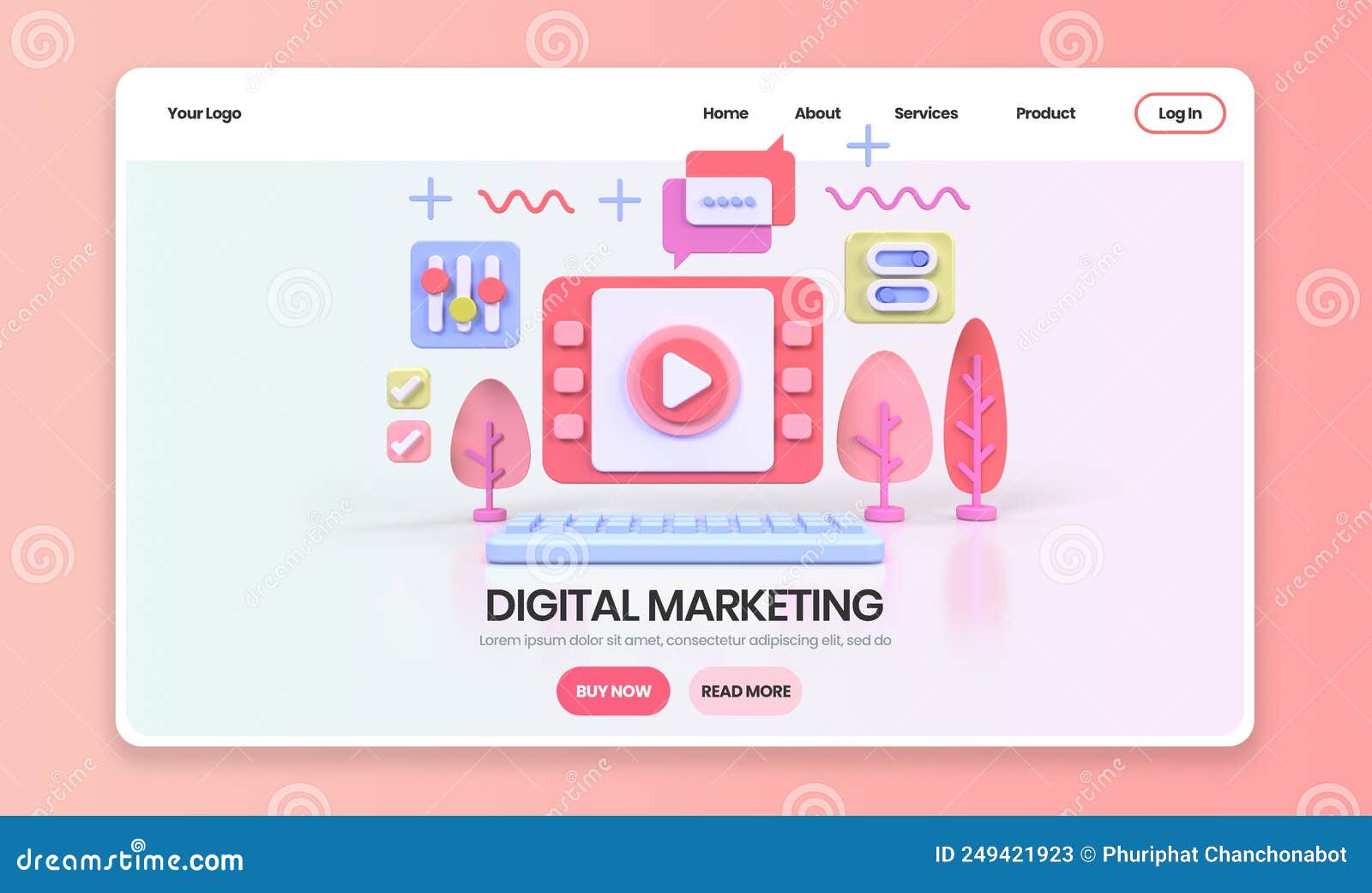 Web Development for UI UX Design Concept Illustration Landing Page ...