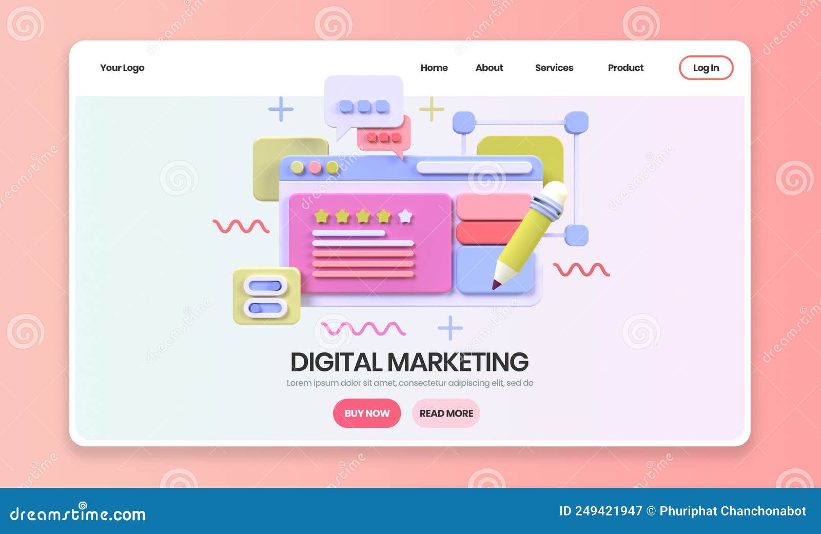 Web Development for UI UX Design Concept Illustration Landing Page ...