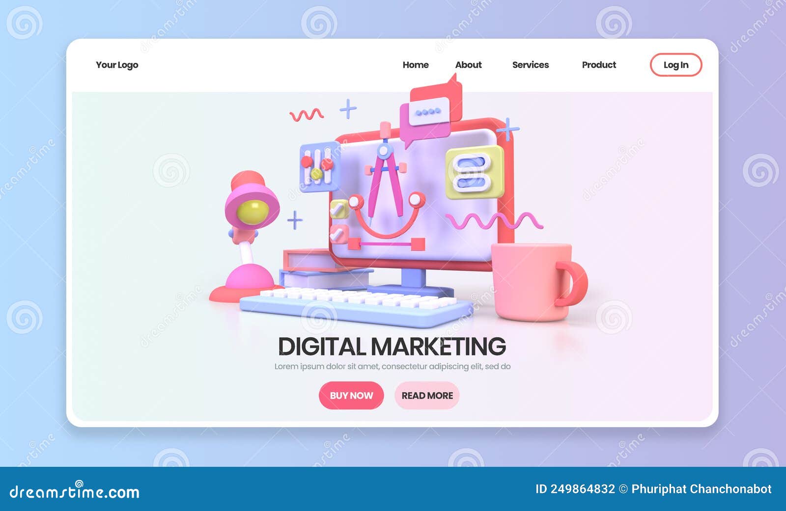 Web Development for UI UX Design Concept Illustration Landing Page ...