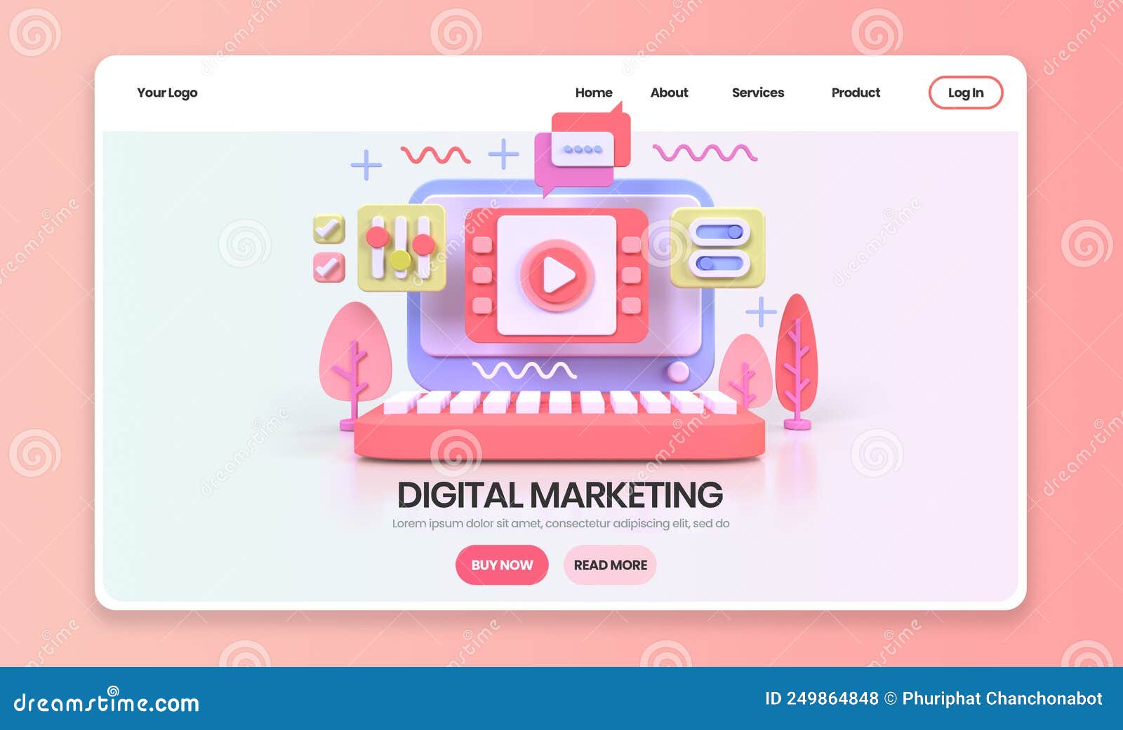 Web Development for UI UX Design Concept Illustration Landing Page ...