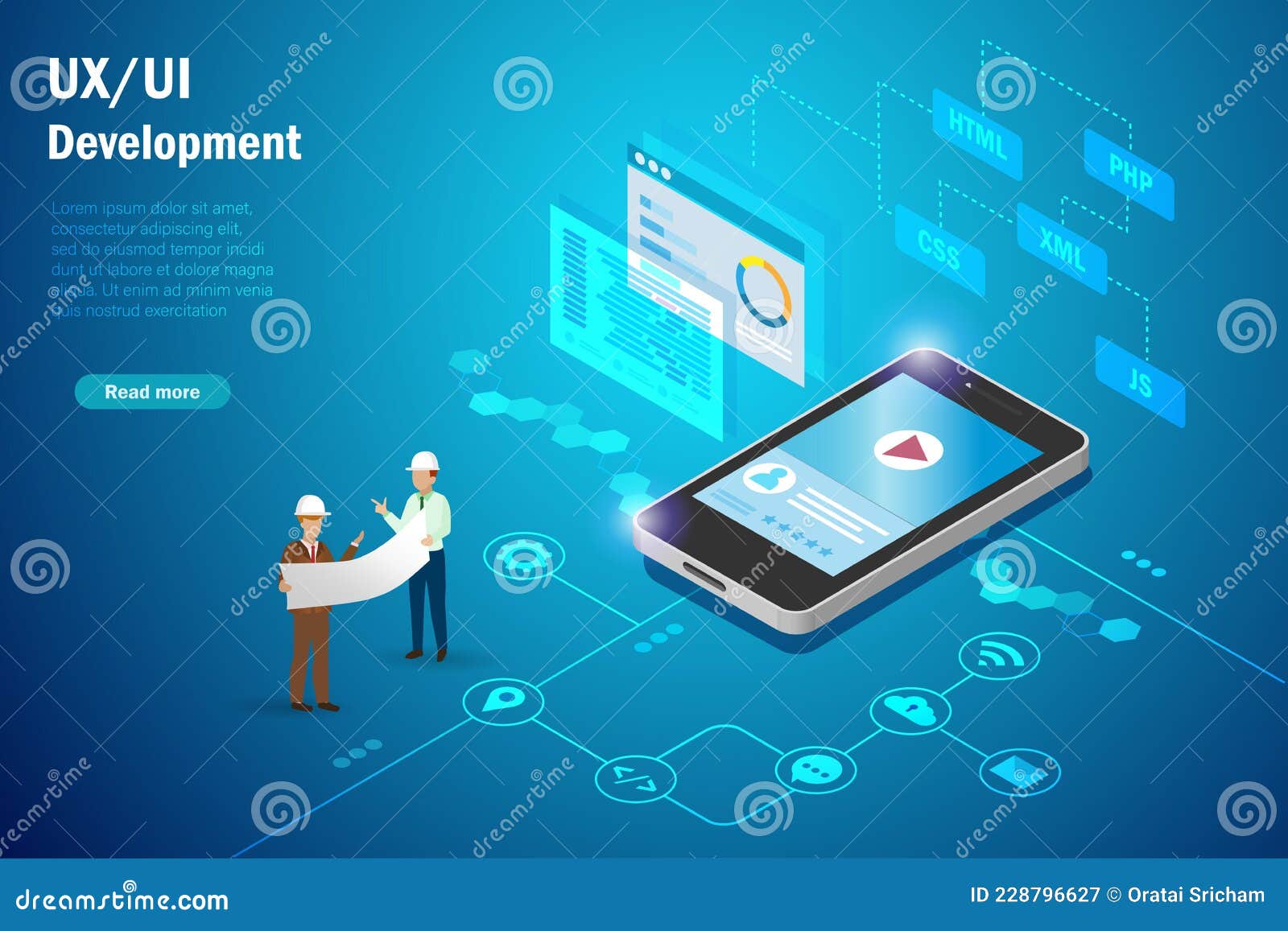 Web Development Ux Ui Desgin Concept Software Engineers Discussing On Software Coding And