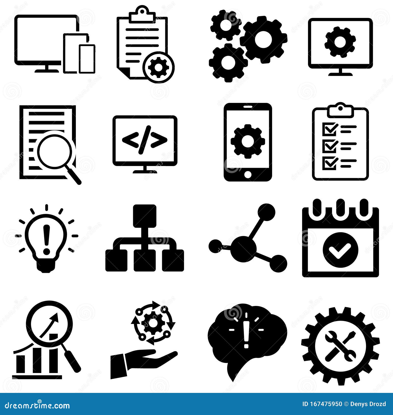 Web Development Vector Icons Set. Developer Illustration Sign ...