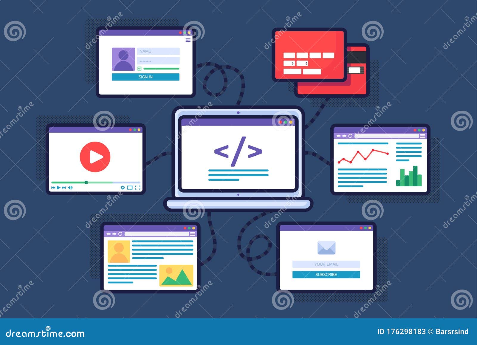 Web Development Vector Illustration. Coding Vector Concept Stock ... Web Development Vector Illustration. Coding Vector Concept Stock ...