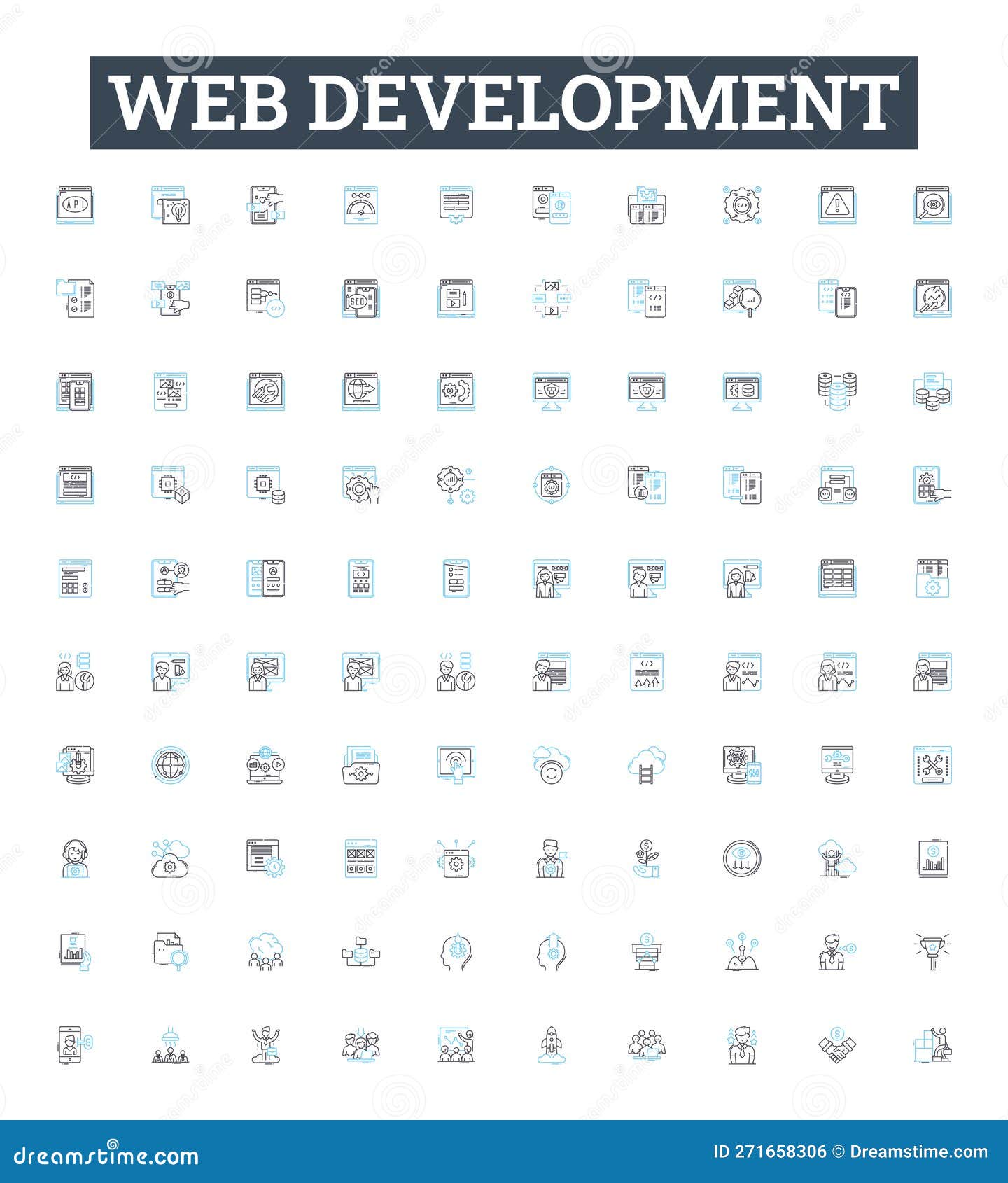 Web Development Vector Line Icons Set Web Development Html Css Javascript Ajax Php