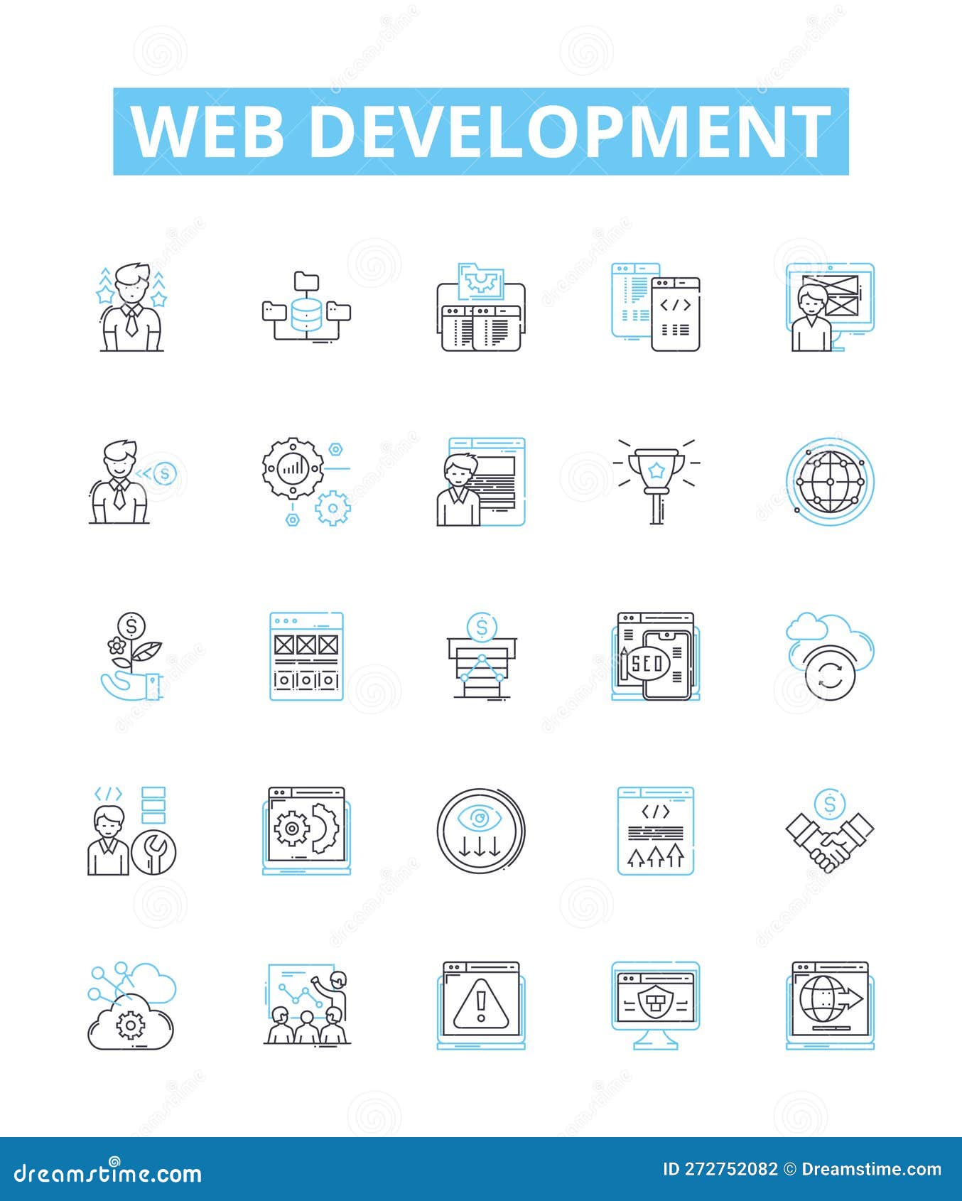 Web Development Vector Line Icons Set. Web, Development, HTML, CSS ...