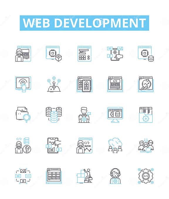 Web Development Vector Line Icons Set. Web, Development, HTML, CSS ...