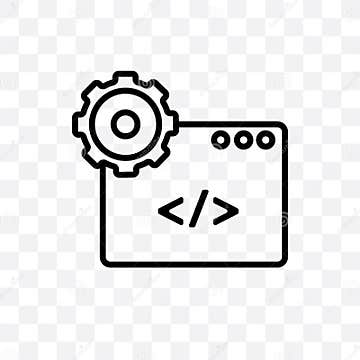 Web Development Vector Linear Icon Isolated on Transparent Background ...