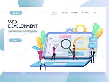 Web Development Vector Website Landing Page Design Template Stock ...