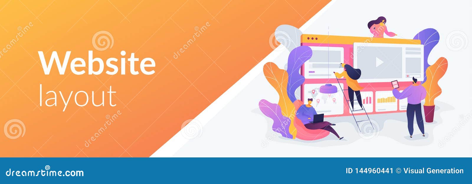 WEB Development Web Banner Concept. Stock Vector - Illustration of ...