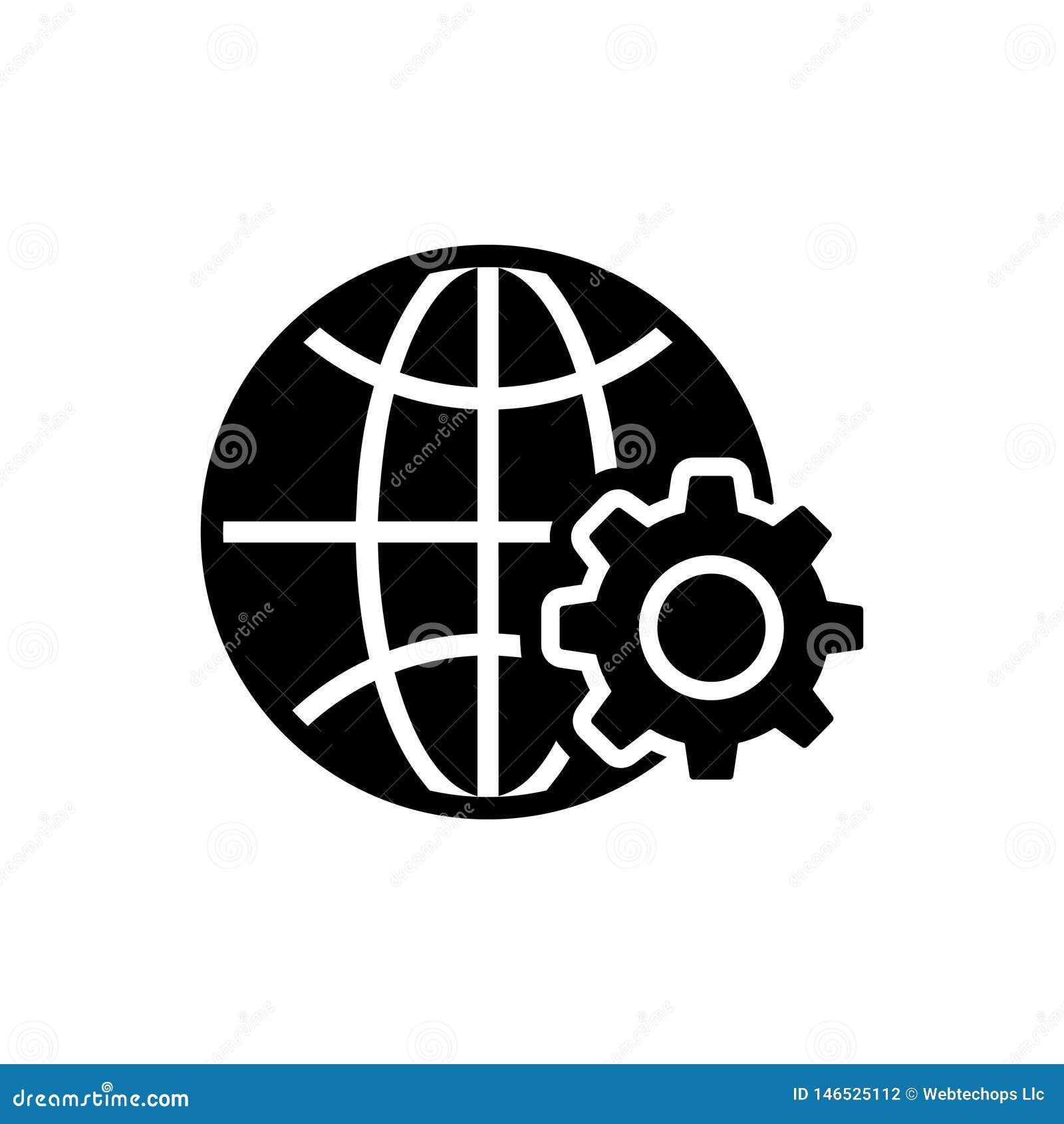 Black Solid Icon for Web Development, Service and Setting Stock ...