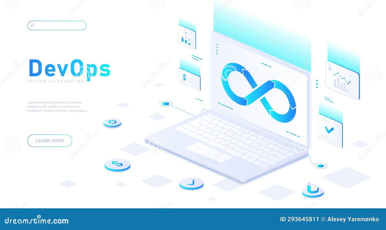 Web Development White Banner Vector Stock Vector - Illustration of ...