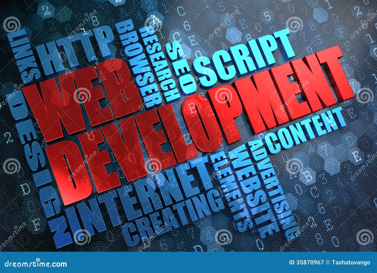 Web Development. Wordcloud Concept. Stock Image - Image of computer ...