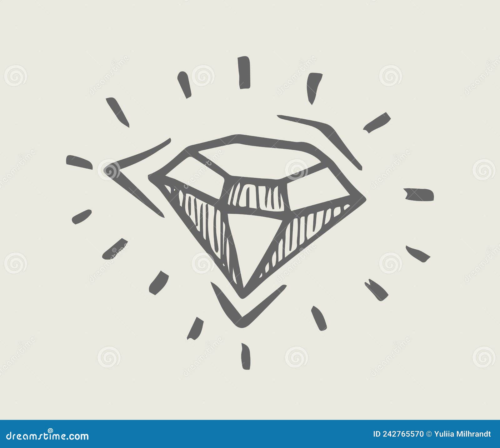 The diamond is hand drawn. stock illustration. Illustration of karat ...