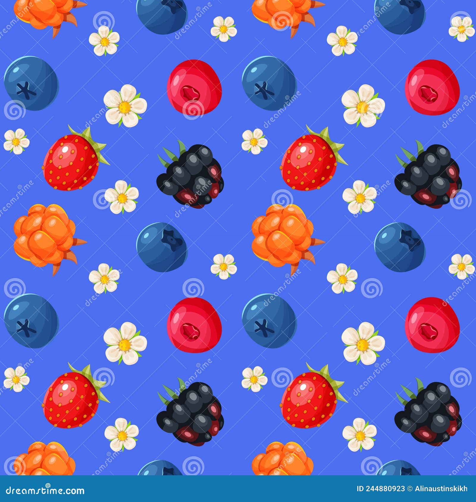 Different Berries Seamless Pattern. Berry Design for Wrapping Paper ...