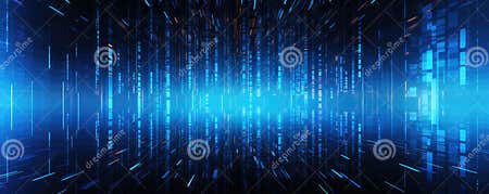 Web Digital Technology Blue Background AI Generated Stock Illustration - Illustration of light ...