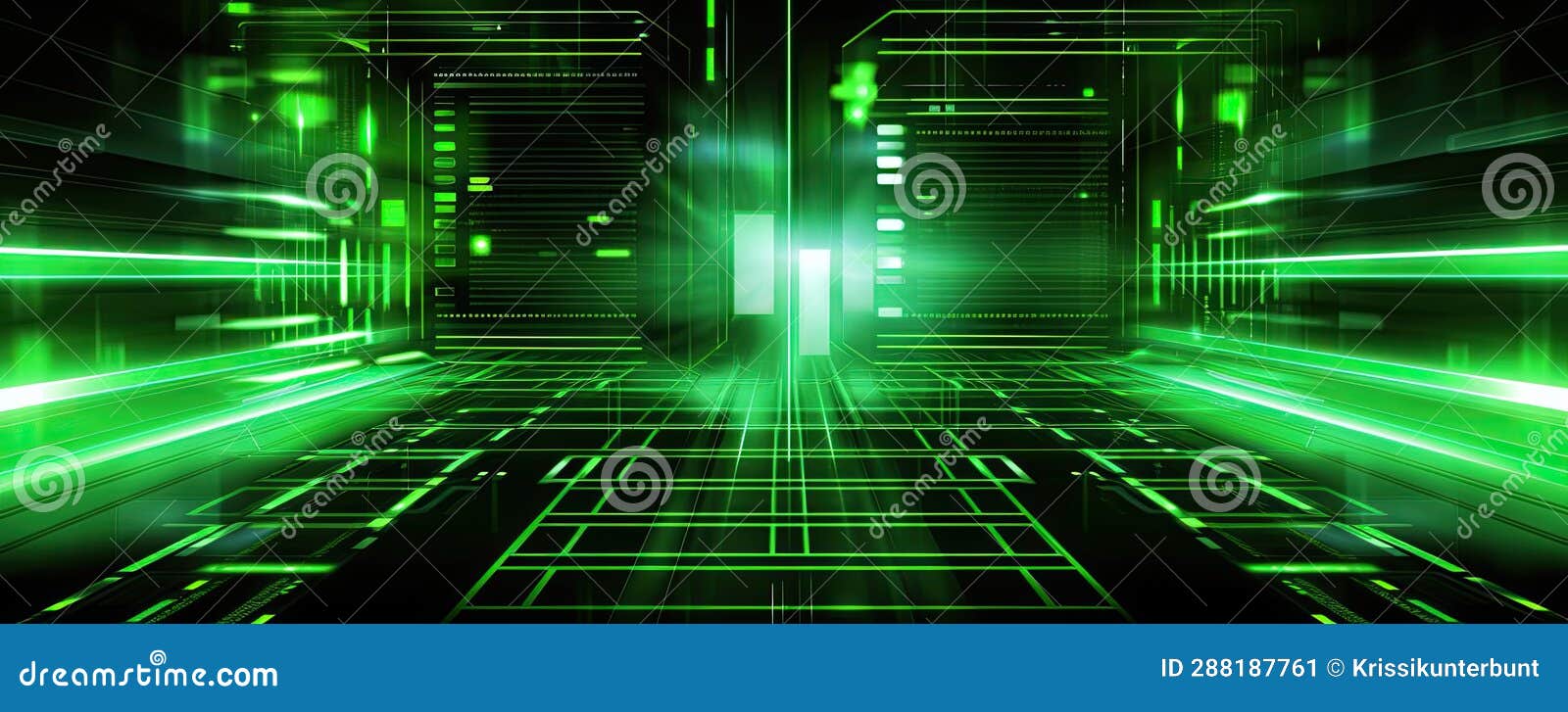Web Digital Technology Green Background Stock Image - Image of database, futuristic: 288187761