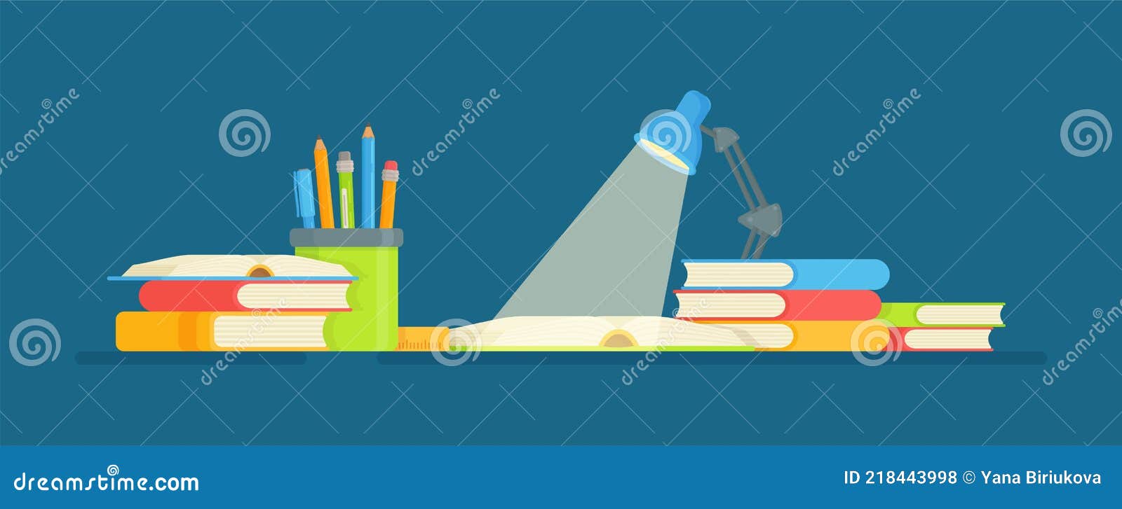 Vector Illustration of Exam Preparation. Background Illustration ...