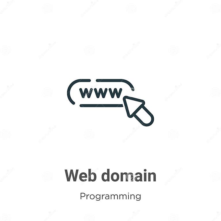 Web Domain Outline Vector Icon. Thin Line Black Web Domain Icon, Flat ...