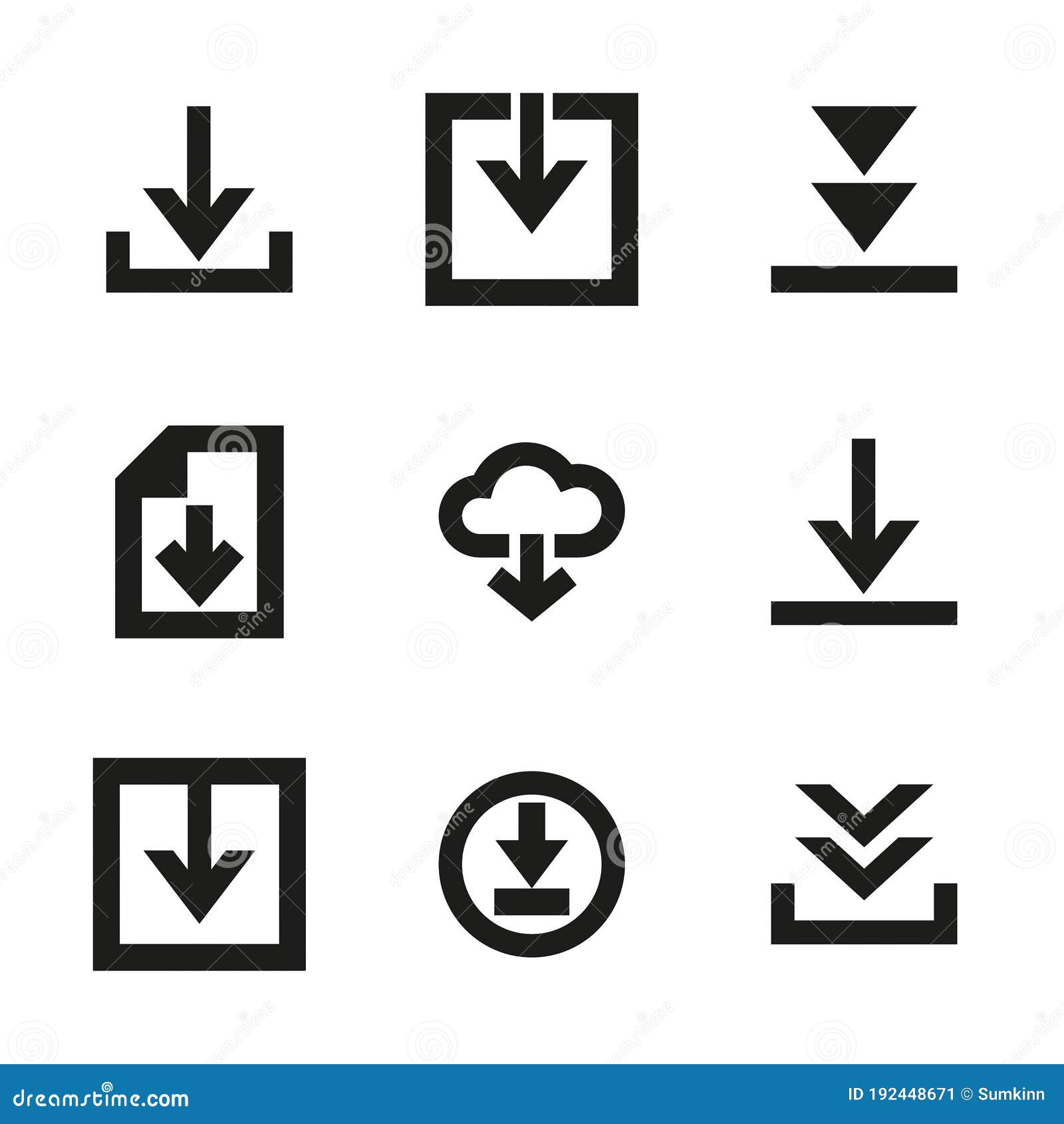 Web download icons. stock vector. Illustration of computer - 192448671